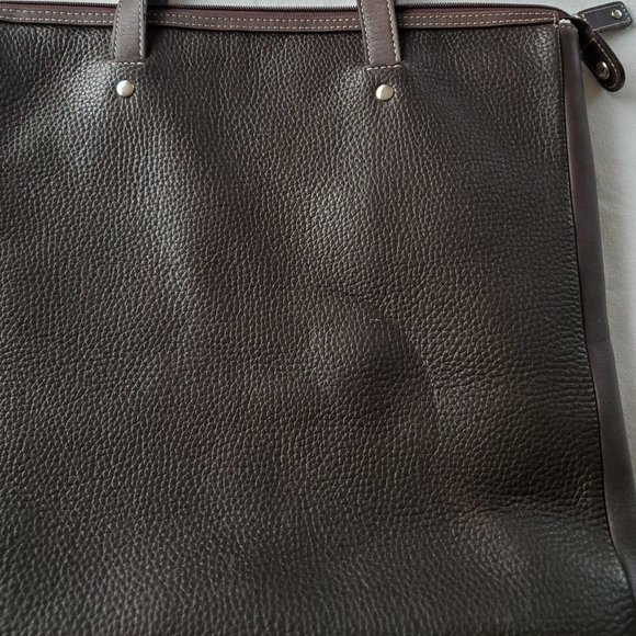 Levenger | Bags | Levenger Shoulder Tote Bag Pebble Leather Espresso ...
